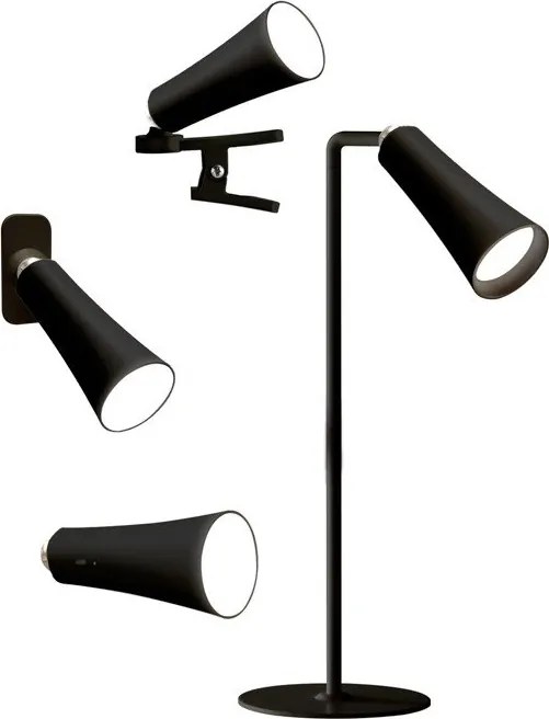 Černá LED stolní lampa (výška 47,5 cm) 4in1 – Brandani