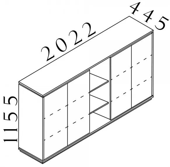 Střední skříň Creator 202,2 x 44,5 x 115,5 cm