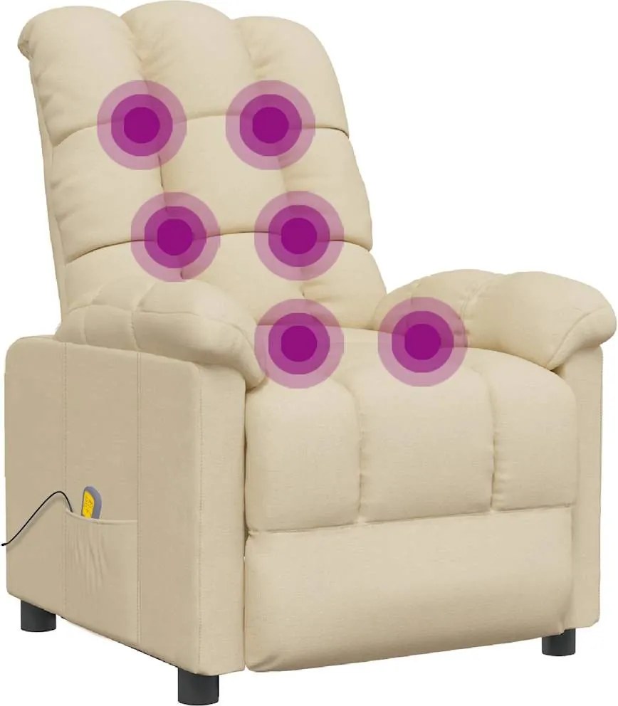 Masážní křeslo krémové textil 289815
