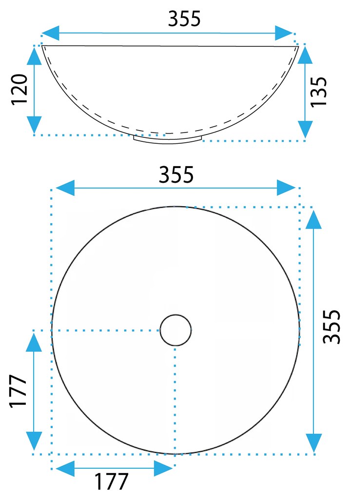 Keramické umyvadlo na desku REA STELLA bílá/zlatá