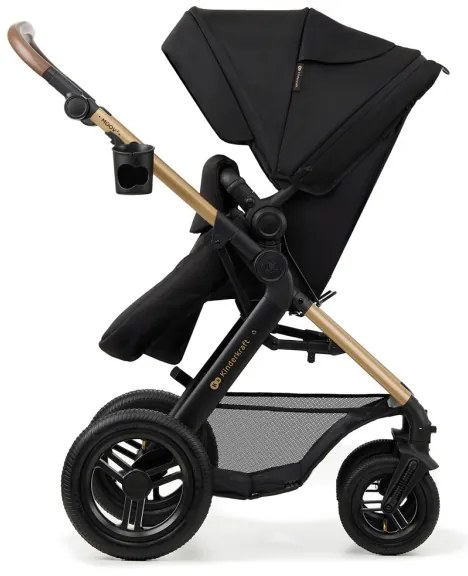 KINDERKRAFT-Kombinovaný kočárek 3v1 MOOV 2 AIR Pure black + autosedačka MINK PRO
