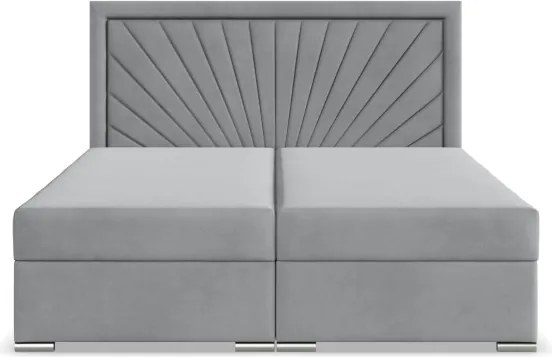 Manželská postel VICENZA Velvet 160×200 cm světle šedá