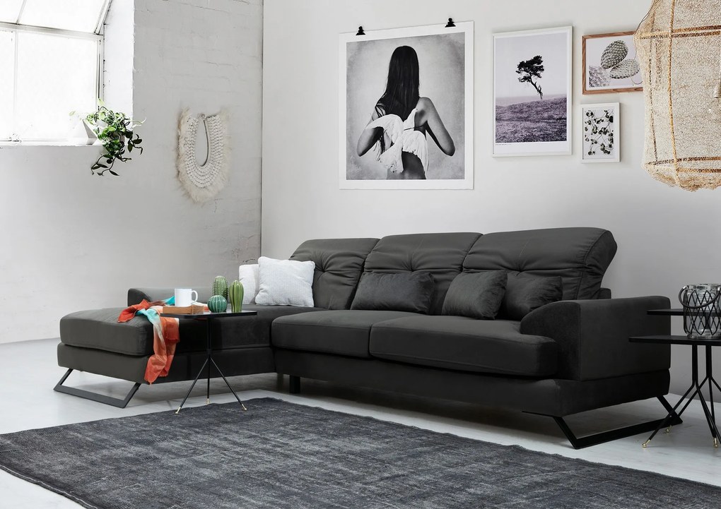 Hanah Home Rohová pohovka FRIDO černá levá 560ARE1110