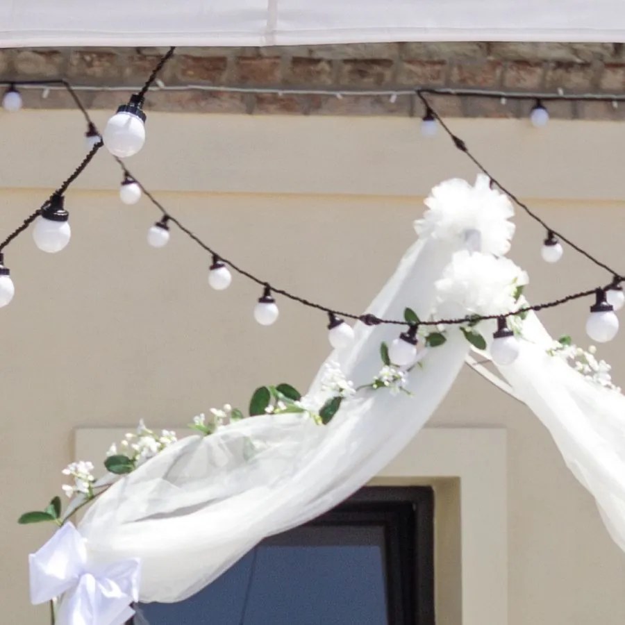 Easy Fix LED party osvětlení, 5 m, venkovní, 10 kouliček, 70 teple bílých diod, černý kabel, IP67, prodlužovací