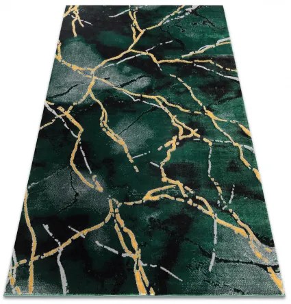Koberec EMERALD výhradní 1018 glamour, stylový mramor lahvově zelená