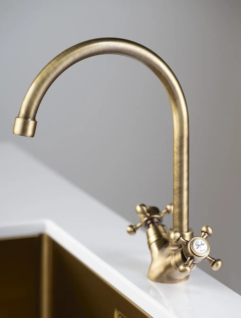 Reitano Rubinetteria ANTEA stojánková dřezová retro baterie, výška 275mm, bronz 3096