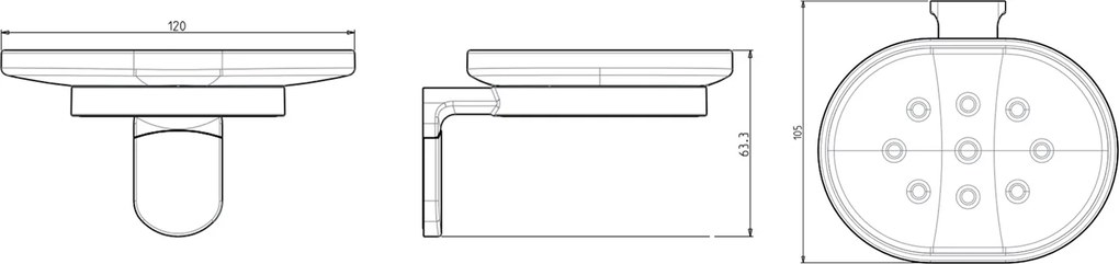 Aqualine, ZERO mýdlenka, chrom/ABS, ZE002