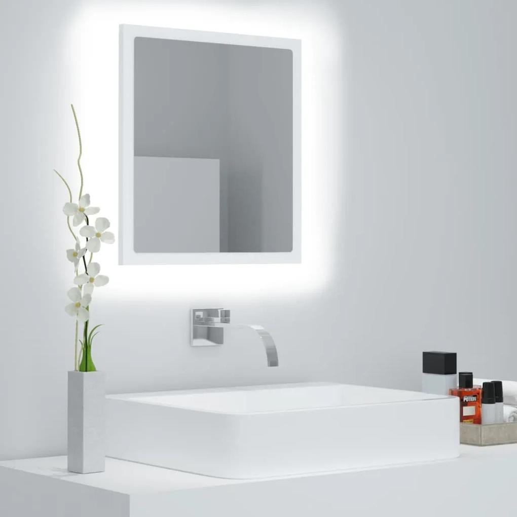 LED koupelnové zrcadlo bílé 40 x 8,5 x 37 cm akrylové - Default Title