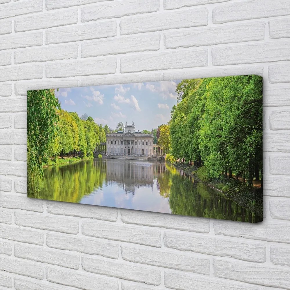 Obrazy na plátně Varšavský Palác lesního jezera 100x50 cm