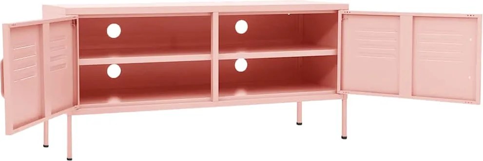 TV skříňka růžová 105 x 35 x 50 cm ocel 336229