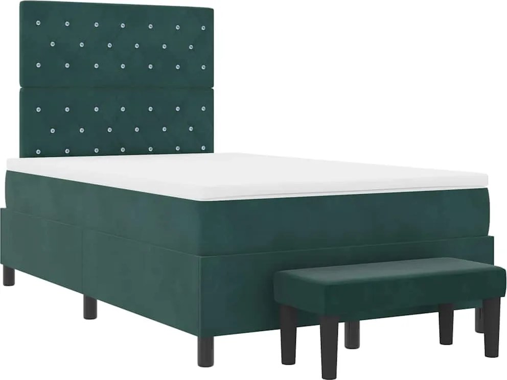 Postel s boxspringem s čelo Tmavě zelená 200 x 120 cm samet 3344441