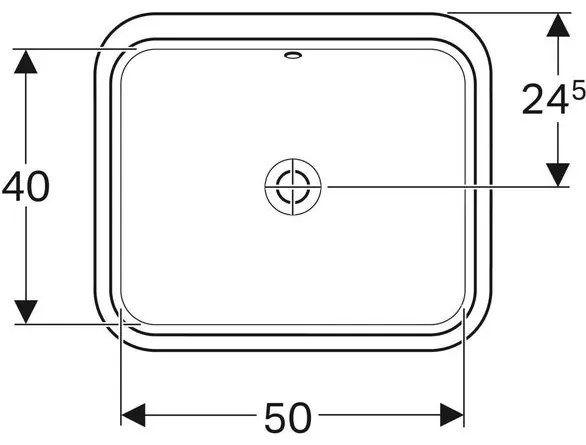 Geberit VariForm Zápustné umyvadlo 53 x 49 cm s přepadem, bílá 500.764.01.2