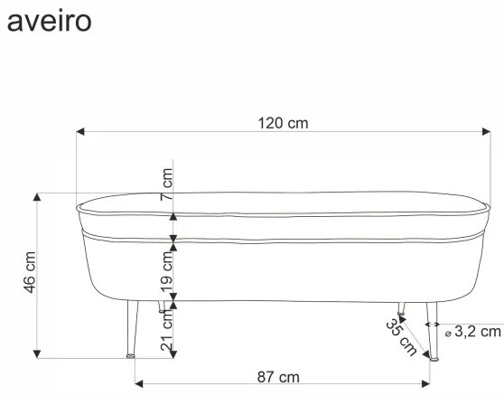 Lavice s úložným prostorem AVEIRO 46x120 cm bílá
