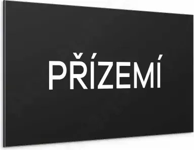 ACCEPT Označení podlaží "PŘÍZEMÍ" - stříbrná tabulka - černý popis