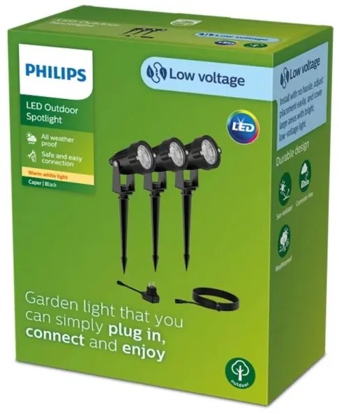 Philips - SADA 3x LED Venkovní bodové svítidlo CAPER LED/1,5W/24/230V IP44