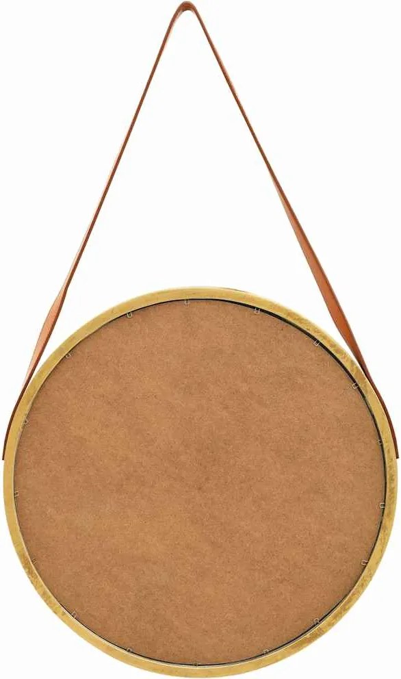 Nástěnné zrcadlo s popruhem 50 cm zlaté 320365