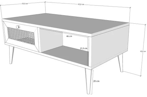 Konferenční stolek SIDYMA 45x97 cm hnědá