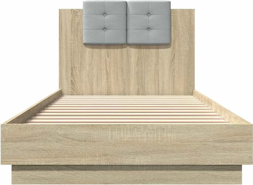 Rám postele s čelem dub sonoma 90 x 200 cm kompozitní dřevo 3209942