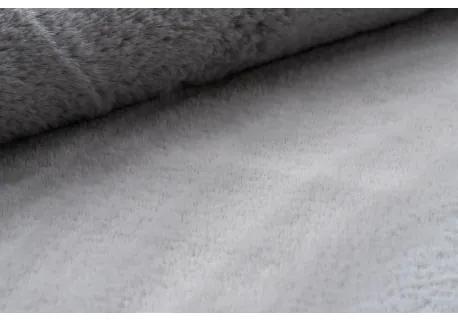 Dywany Luszczow Kusový koberec kulatý BUNNY stříbrný, imitace králíčí kožešiny Rozměr koberce: 120 cm KRUH