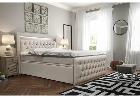 Čalouněná postel CESAR včetně úložného prostoru 180x200 Béžová