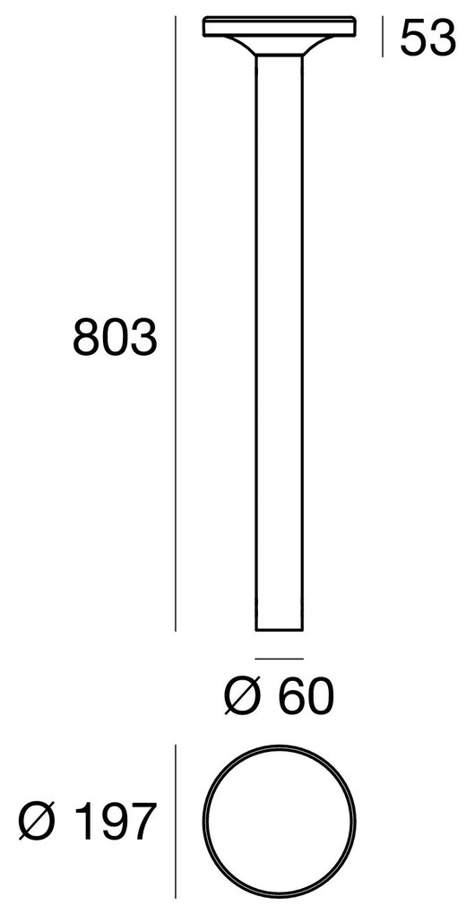 Linea Light 8669 MyWhite_Bond, černý venkovní sloupek, 12W LED 3000K, výška 80cm, IP65