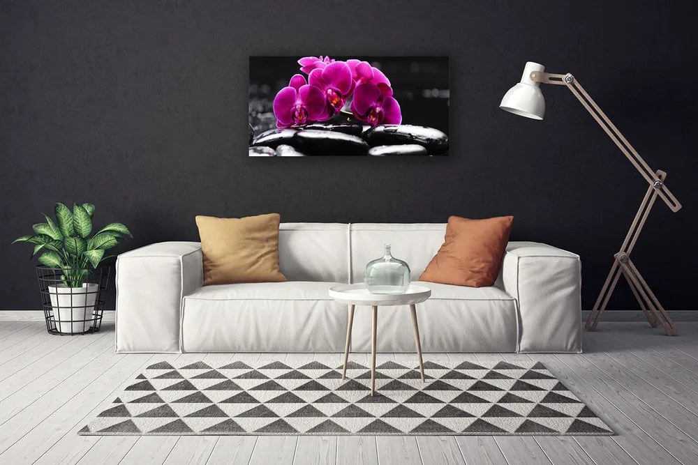 Obraz na plátně Kameny Zen Orchidej Lázně 100x50 cm