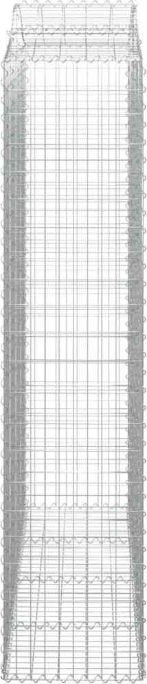 Klenuté gabionové koše 4 ks 200x50x220/240cm pozinkované železo 3145768