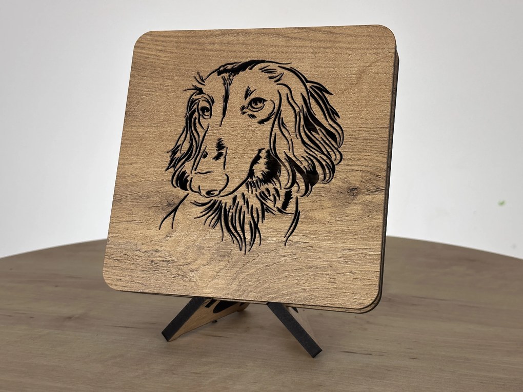 Li-Go "Jezevčík dlouhosrstý " lampa 19x19 cm provedení povrchu: dub