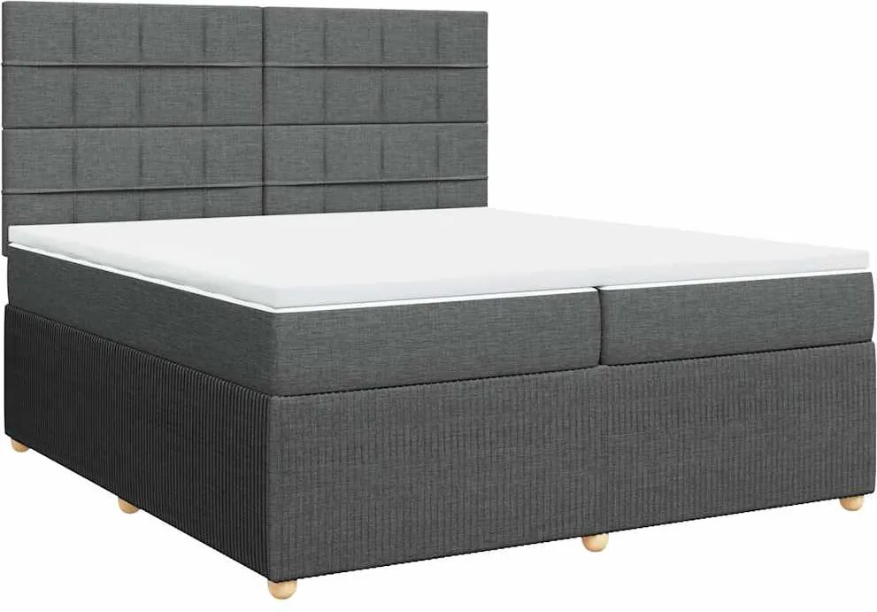 Box spring postel s matrací tmavě šedá 200x200 cm textil 3294464