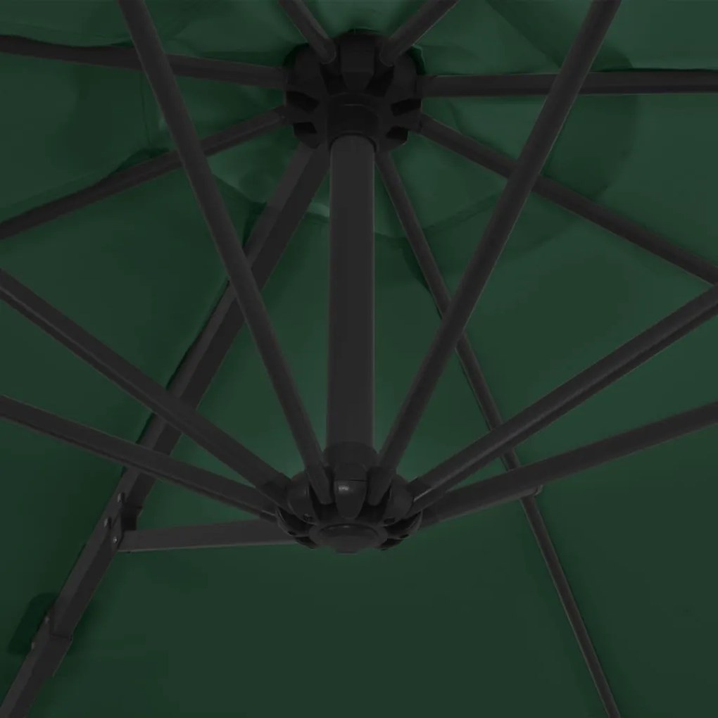 Konzolový slunečník s ocelovou tyčí 300 cm zelený,  44629