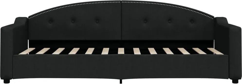 Válenda s přistýlkou a zásuvkami černá 80 x 200 cm textil 3197563