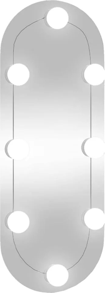 Nástěnné zrcadlo s LED osvětlením 20 x 50 cm sklo oválné 3189159