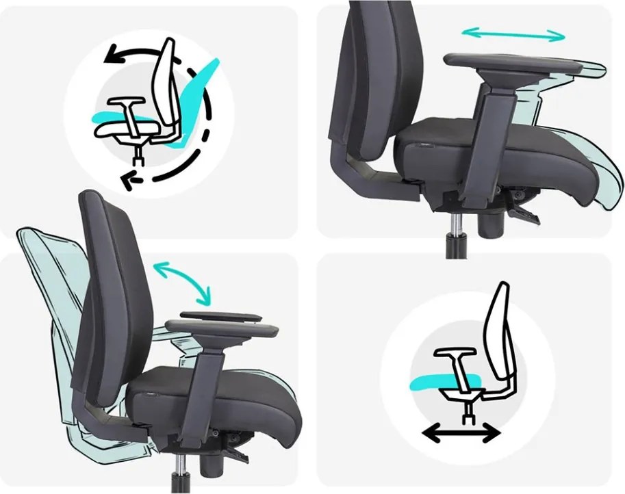 Ergonomická kancelářská židle MOSH Elite T3 - černá