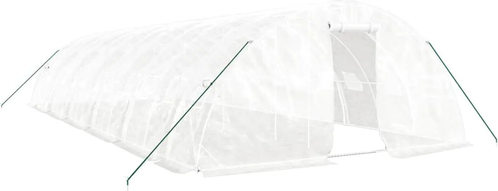 Skleník s ocelovým rámem bílý 60 m² 12 x 5 x 2,3 m 3188098