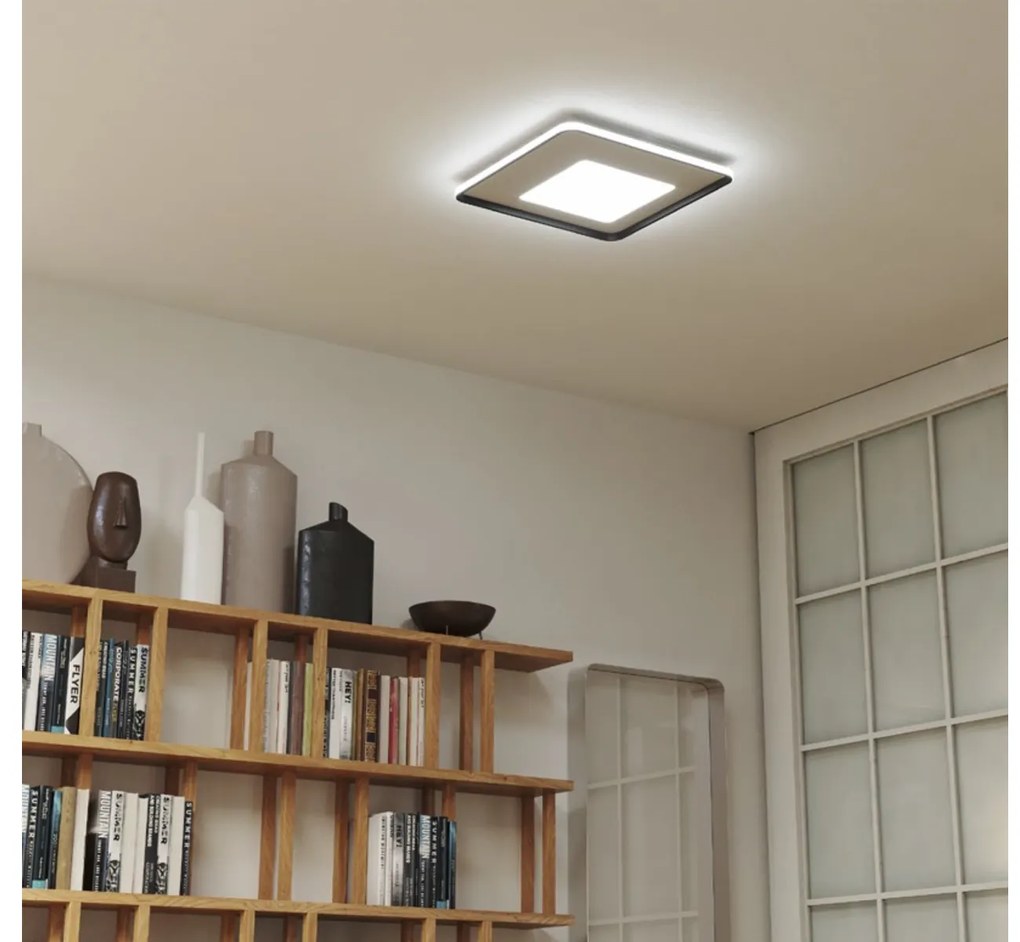 Smarter 05-962 stropní LED svítidlo Sintesi s dálkovým ovládáním, matná bílá, matná černá, 75W, 3000K-6000K, 55cm