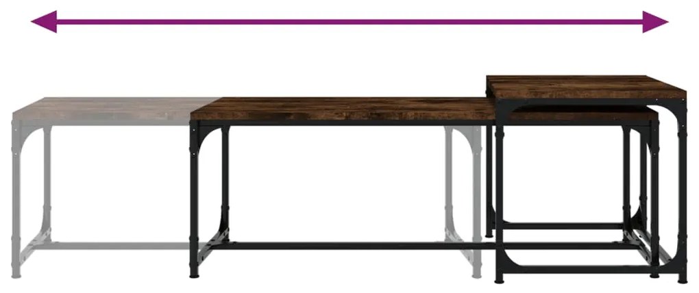 Konferenční stolky 2 ks kouřový dub kompozitní dřevo - Default Title