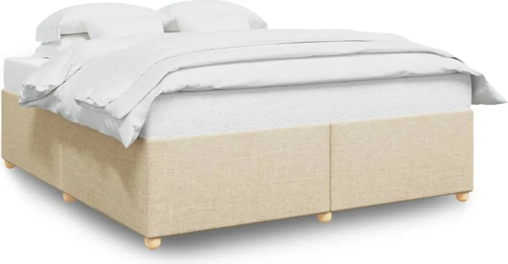 Rám postele bez matrace krémový 200 x 200 cm textil 3284762