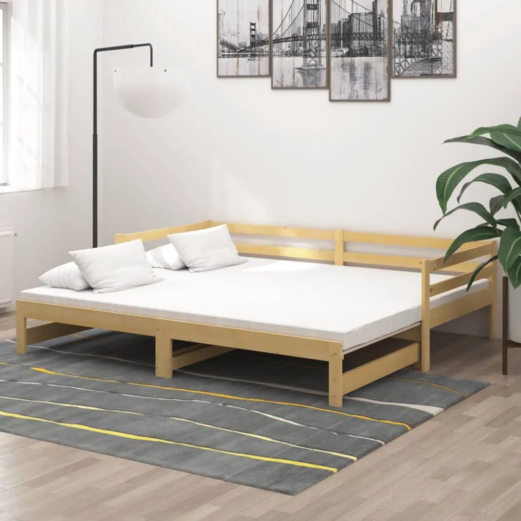 3083654 vidaXL Výsuvná denní postel 2 × (90 x 200 cm) masivní borové dřevo