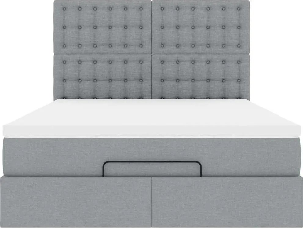 Osmanský rám postele s matrací světle šedá 140x190cm textil 3313320