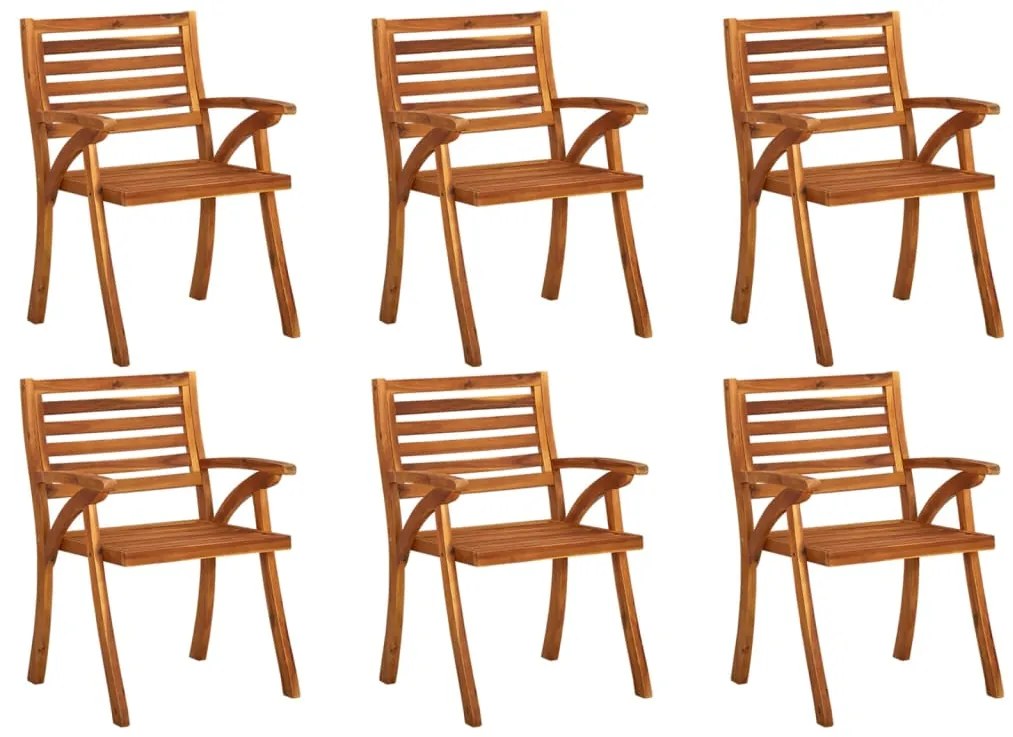 3075173 vidaXL Zahradní židle 6 ks masivní akáciové dřevo