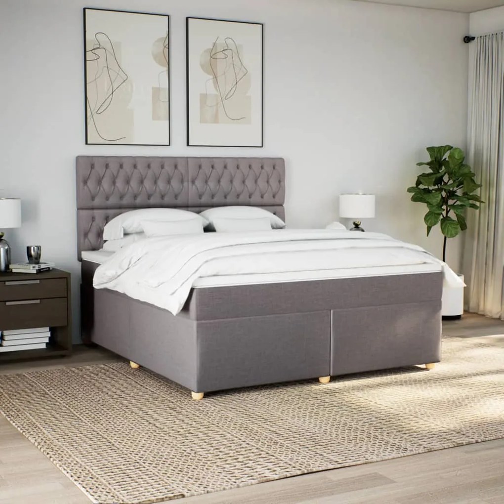 Box spring postel s matrací taupe 180x200 cm textil 3293670