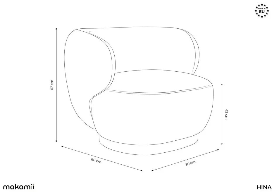 Béžové křeslo Hina – Makamii
