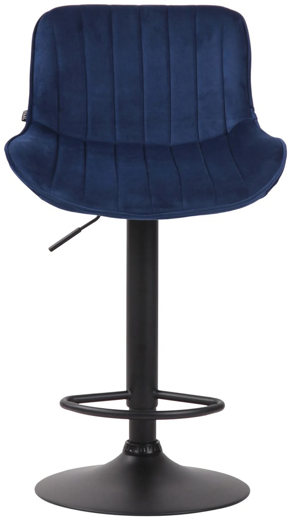 Barová židle Haugo - samet - černý rám | modrá