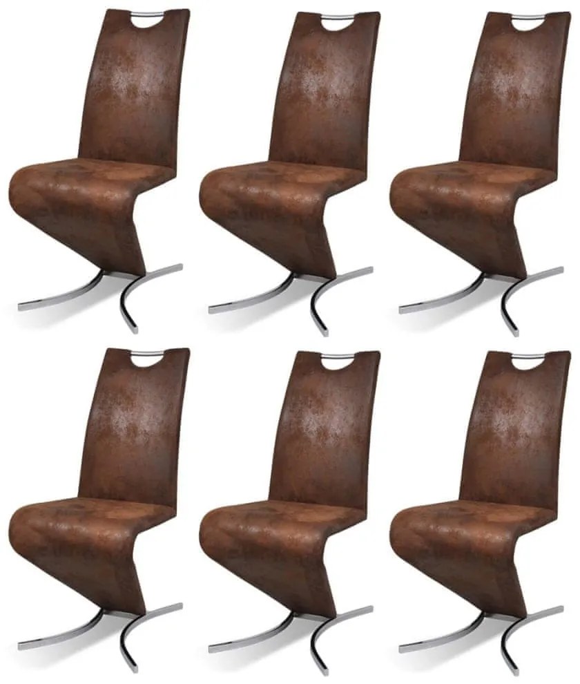 Petromila Jídelní židle 6 ks hnědé umělá kůže