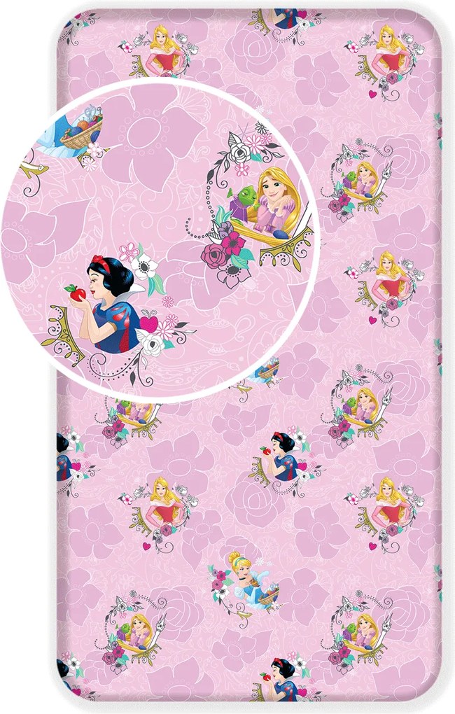 Jerry Fabrics prostěradlo Princess 02 pink, 90×200 cm
