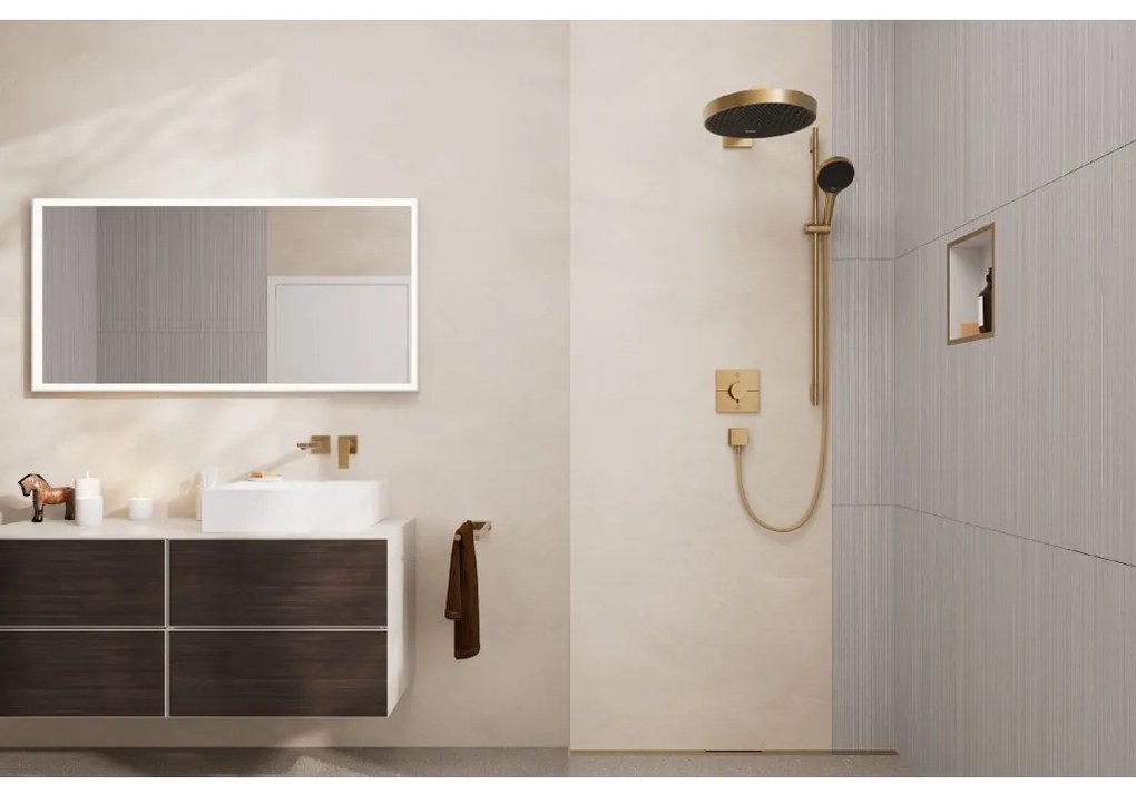 Hansgrohe ShowerSelect Comfort E, termostat pod omítku pro 2 spotřebiče, kartáčovaný bronz, HAN-15572140
