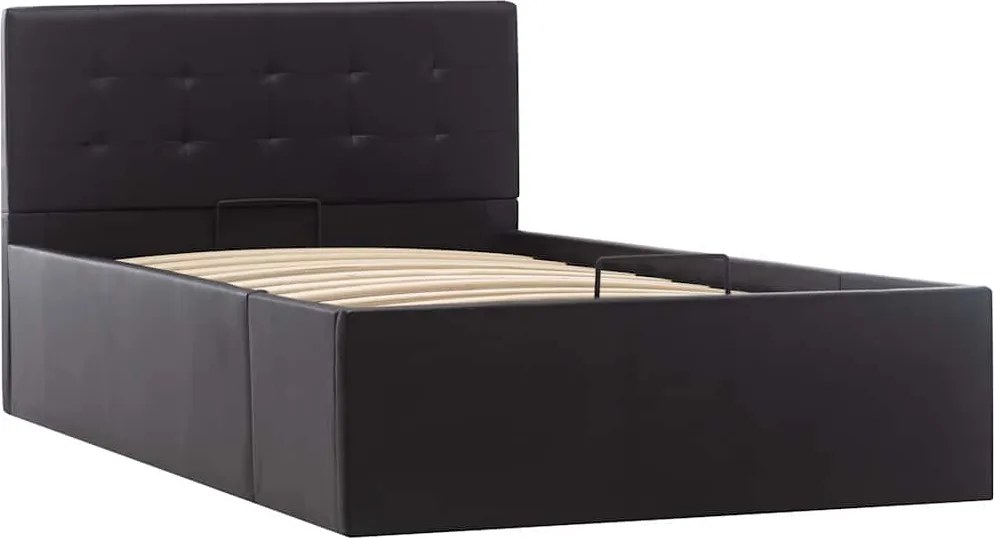 Rám postele s úložným prostorem černý umělá kůže 100 x 200 cm 285511
