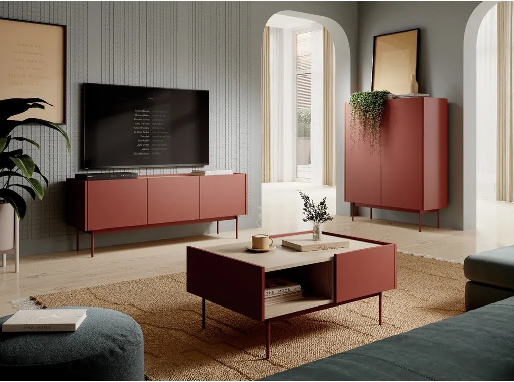 PCo Komoda CERAMIC KD97, 97 cm Červená