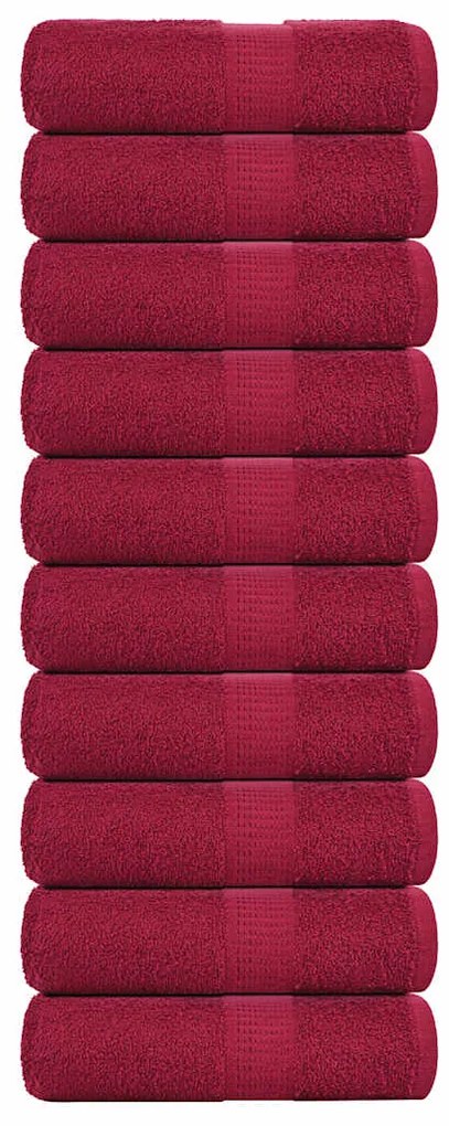 Ručníky pro hosty FROGN 10 ks bordó 30x50 cm 360 g/m² 136733