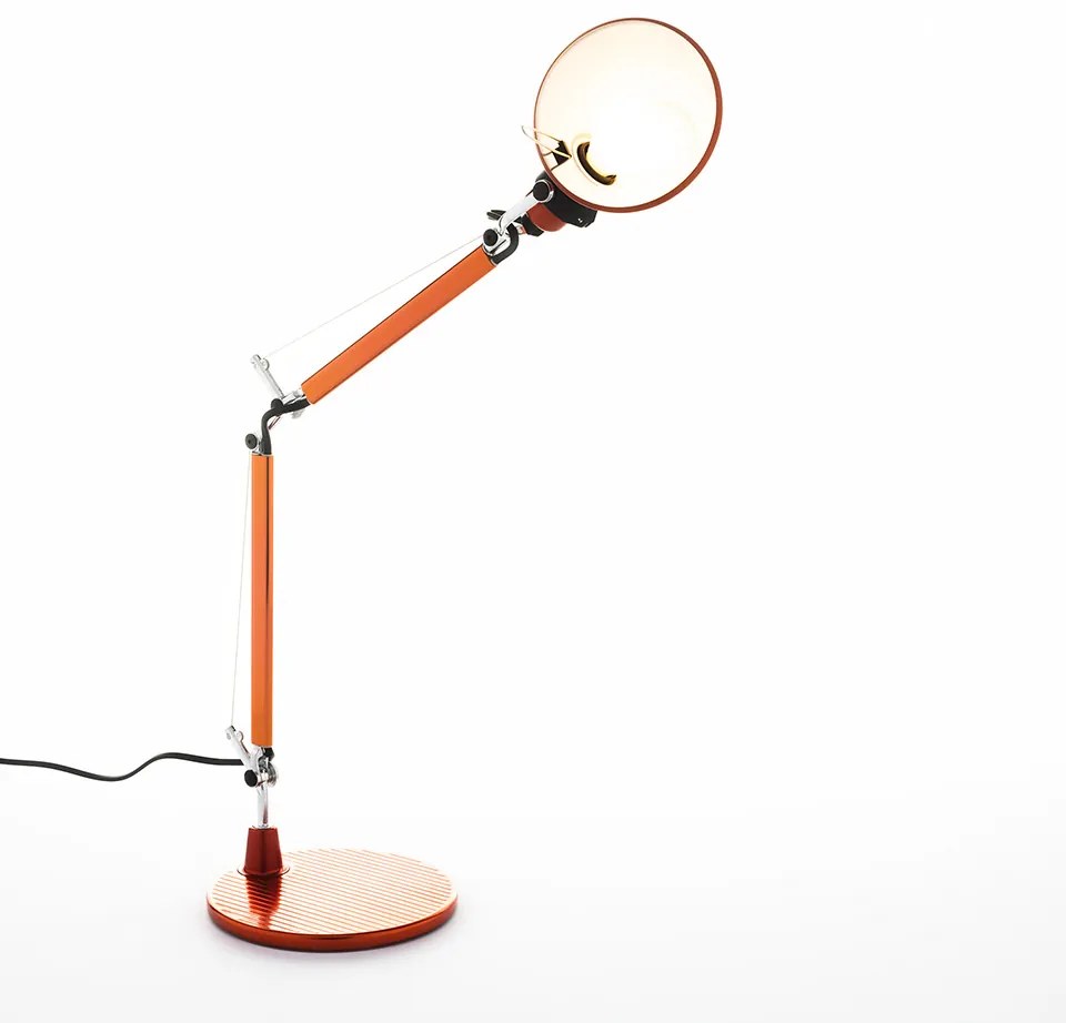 Artemide Tolomeo Micro tavolo, metalicky oranžová stolní lampa, 1x6W LED E14, 45+37 cm